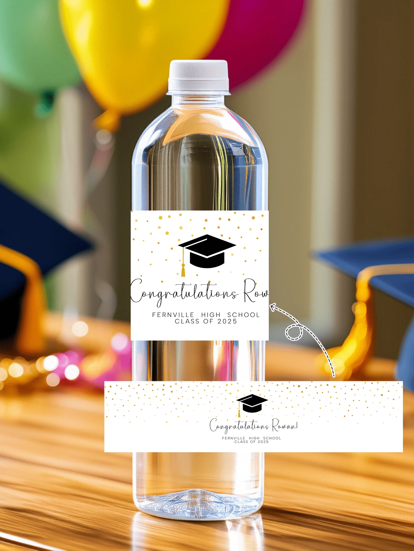 10-50PCS Custom 2025 Graduation Water Bottle Labels, Waterproof Bottle ...