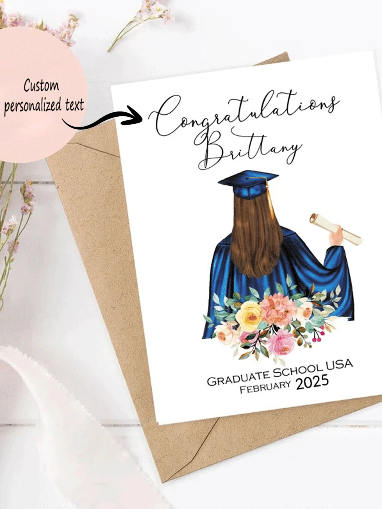 Personalized 2025 Graduation Greeting Card, Congratulations To 2025 ...