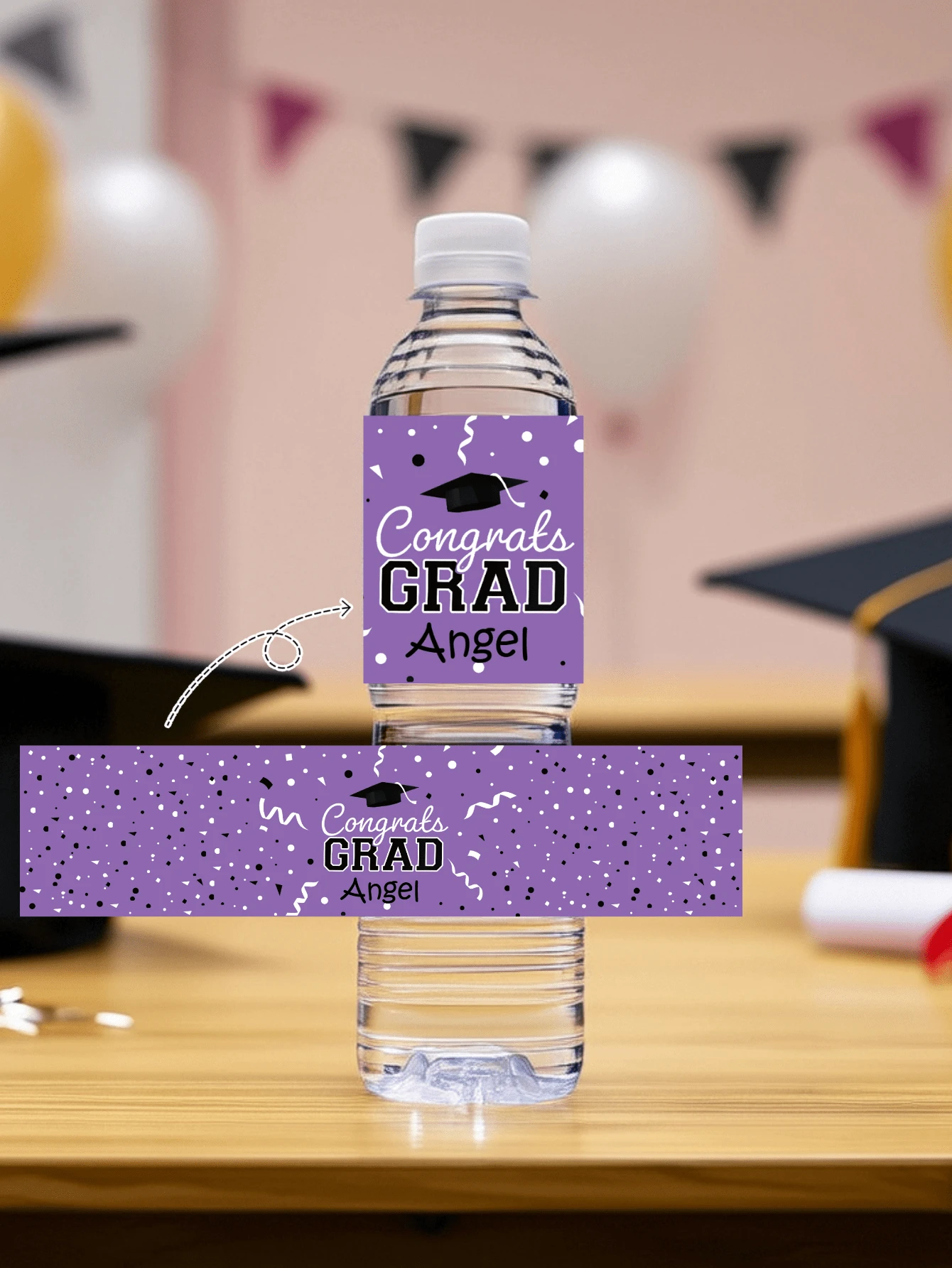 10-50PCS Custom 2025 Graduation Water Bottle Labels, Waterproof Bottle ...
