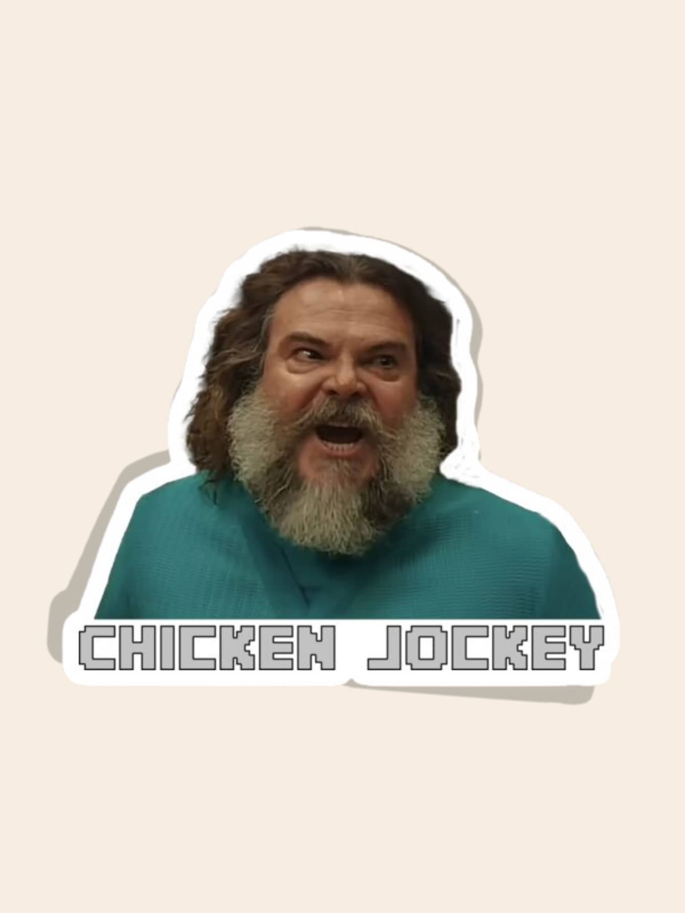 1pc Chicken Jockey Funny Sticker,Vinyl Sticker For Water Bottle Sticker ...