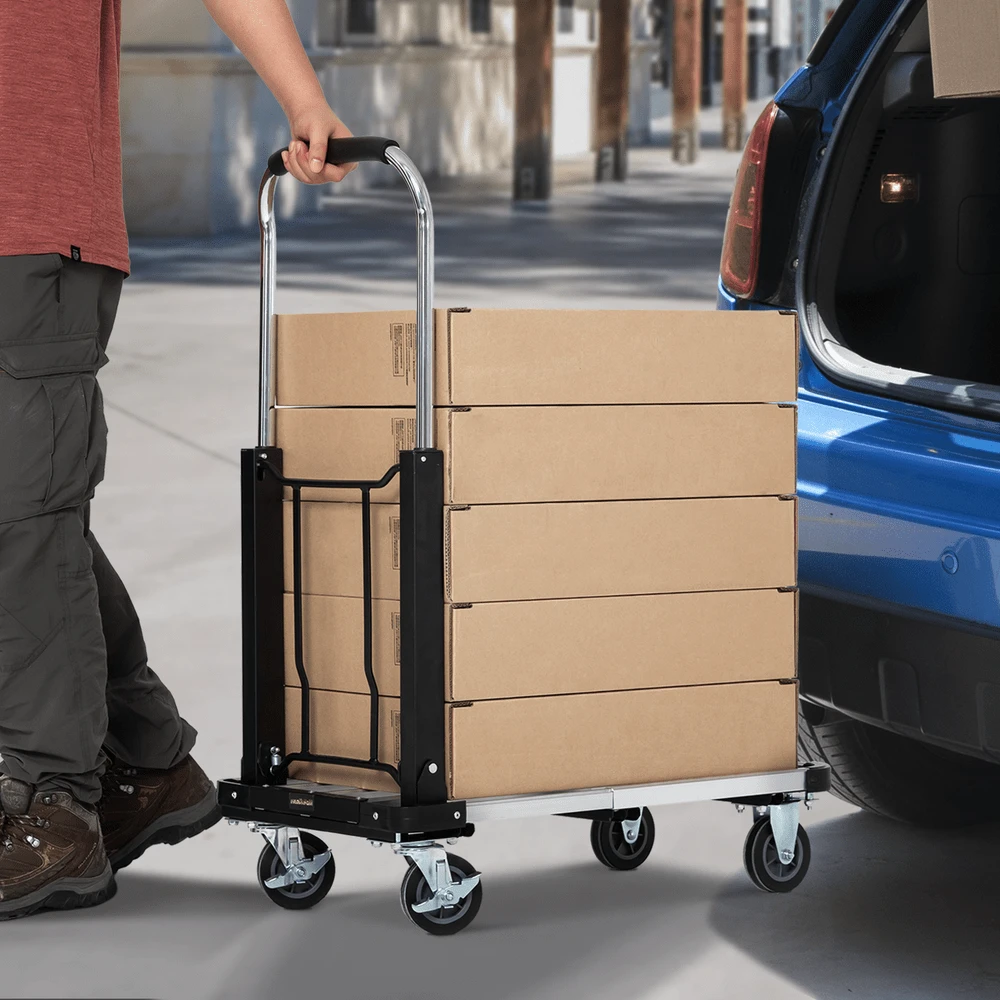 Extendable Aluminum Platform Cart Folding Trolley Hand Truck 331lbs ...