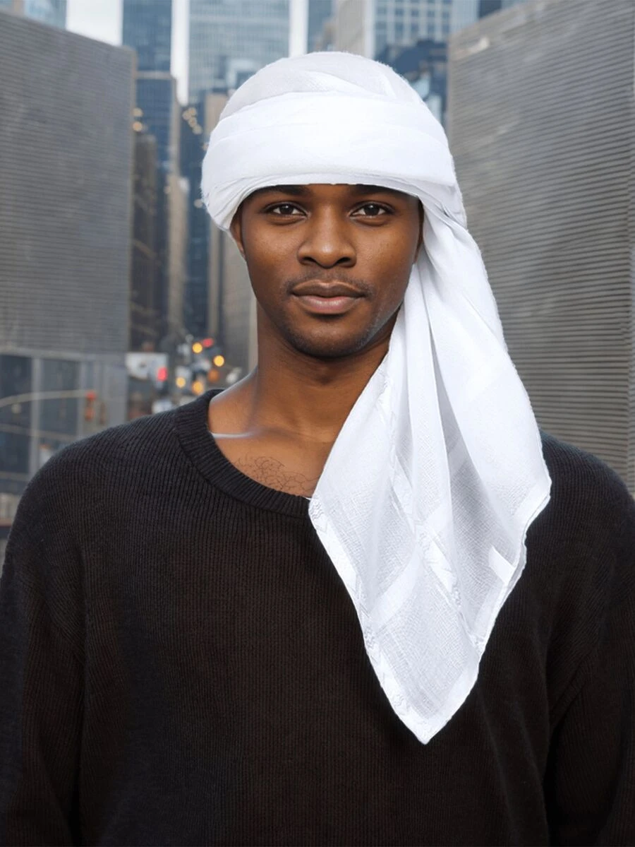 1pc Men's Versatile Arab Style Headscarf, Middle Eastern Dubai Shawl ...