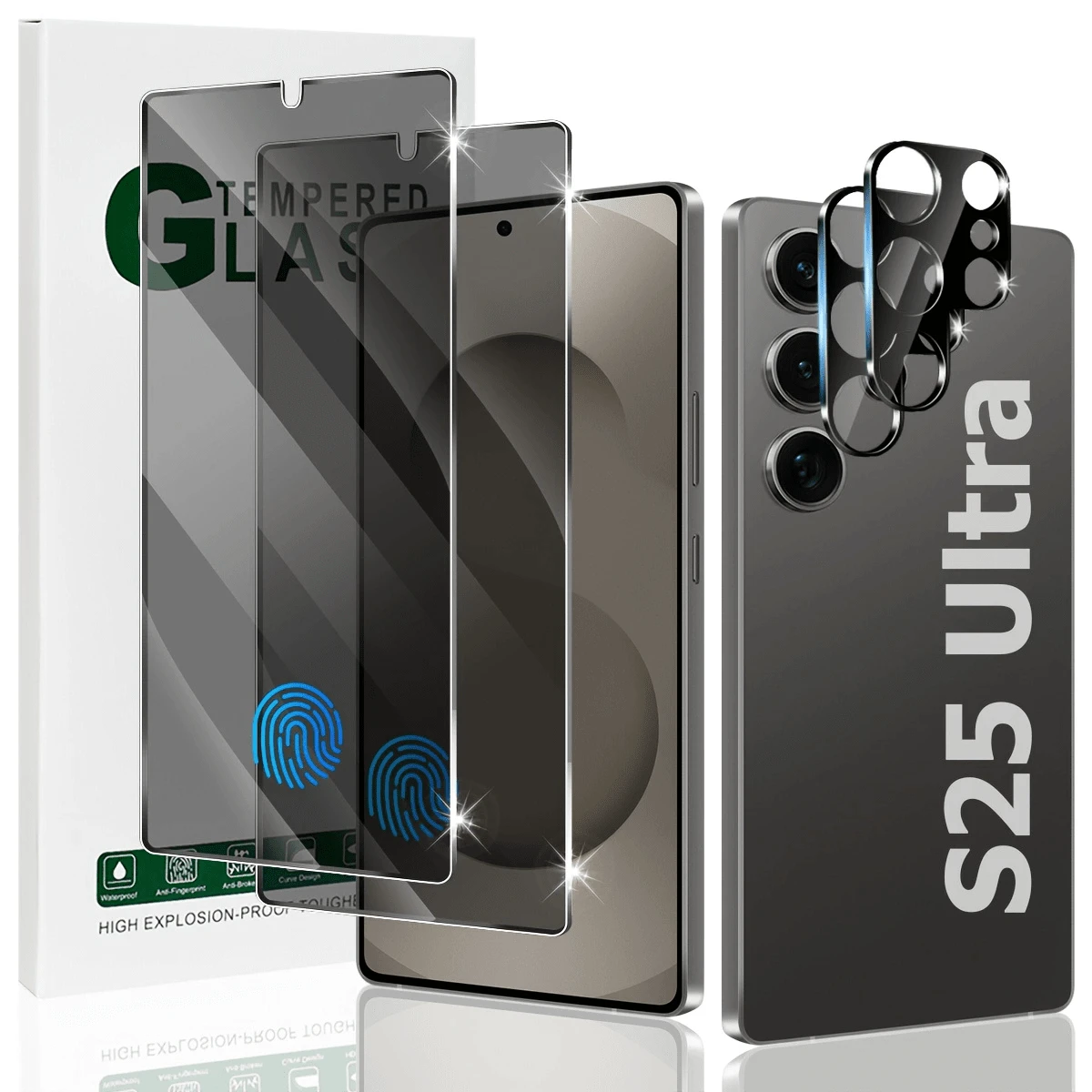 2 Pack Privacy Screen Protector For Galaxy S25 Ultra 5G (6.9 Inch) With ...