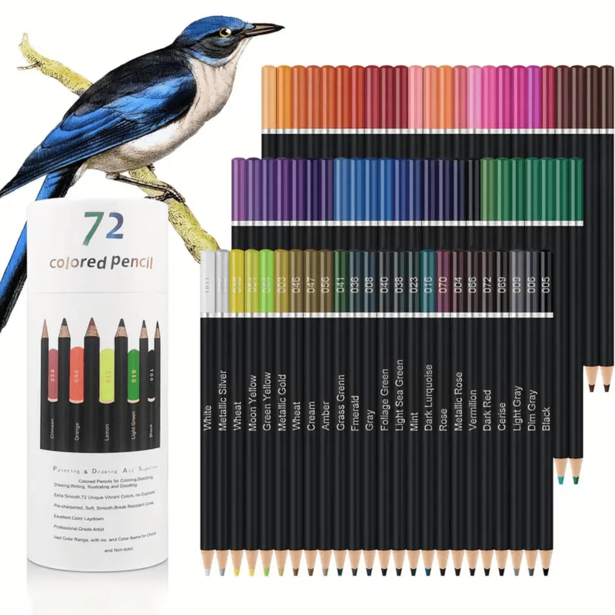 72 lápices de colores, núcleo suave de calidad, colores intensamente ...