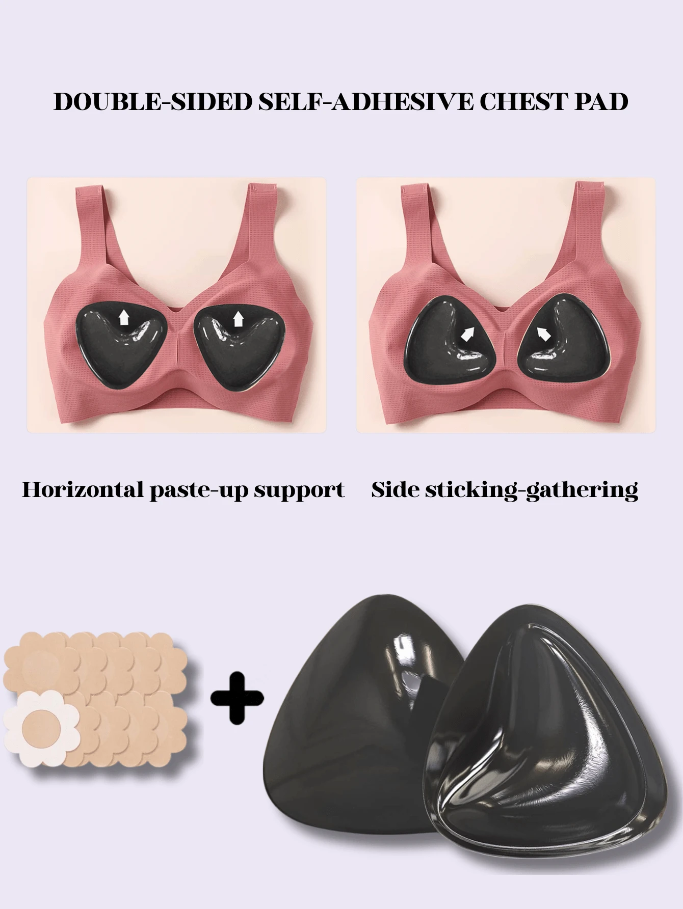 1 Pair Of Double-Sided Self-Adhesive Breast Pads + 10 Pieces Of ...