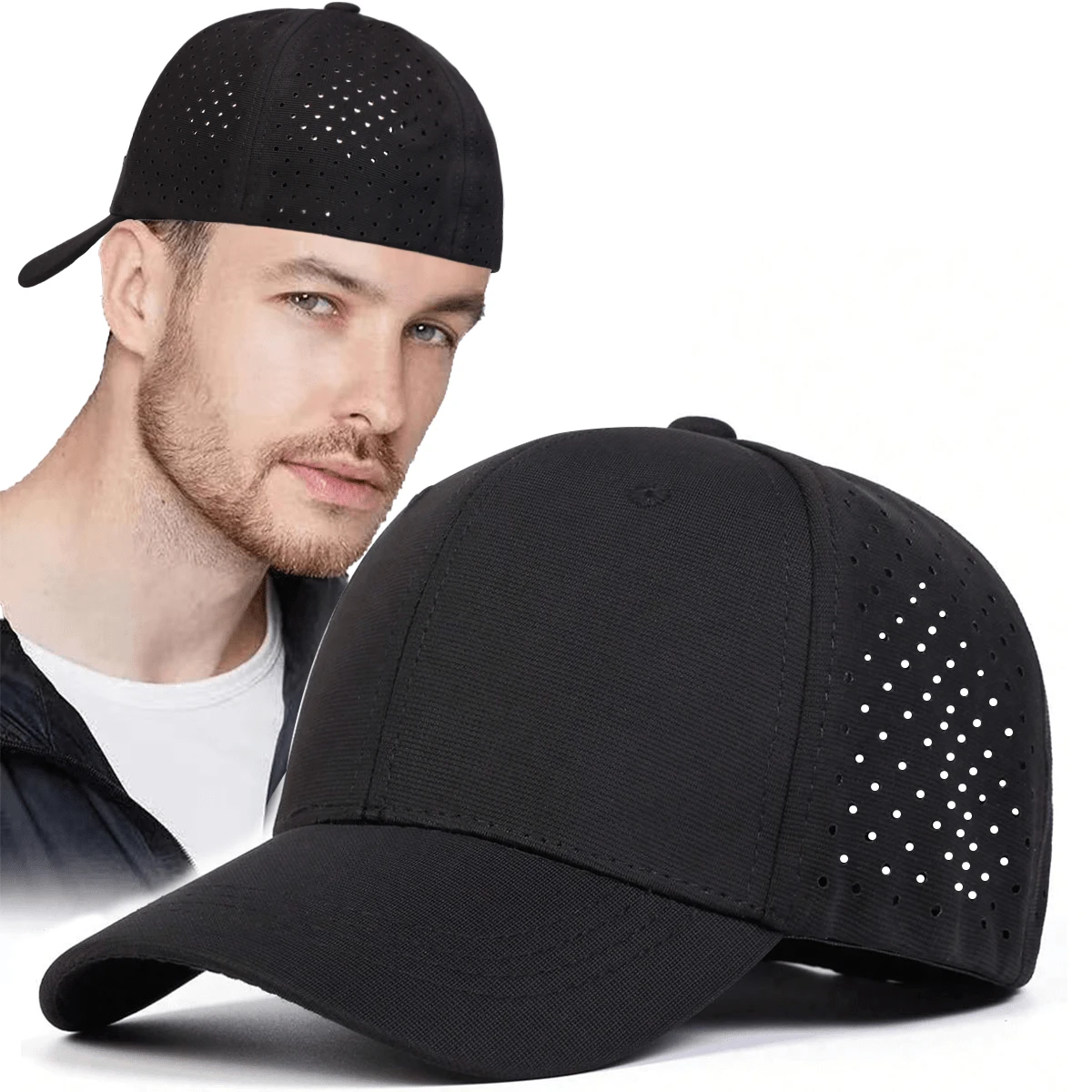 1pc Men's Solid Color Fully Enclosed Baseball Cap, Streetwear Mesh Hat ...