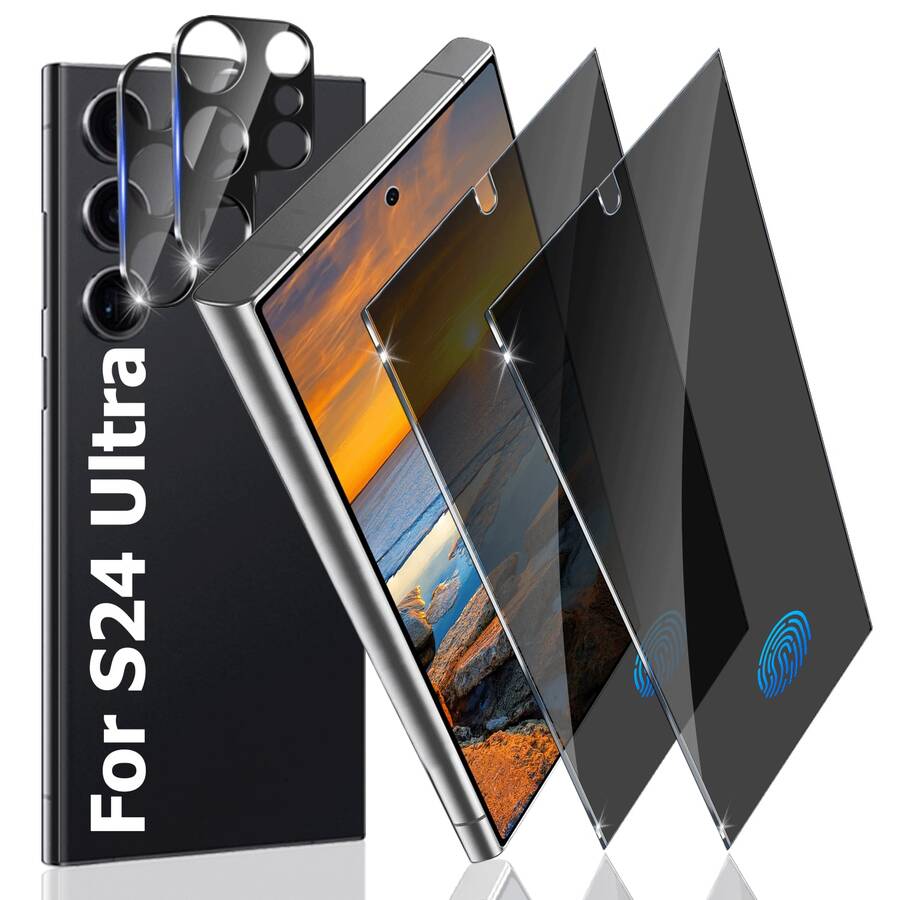 2+2 Packs Galaxy S24 Ultra Privacy Screen Protector And Camera Lens ...