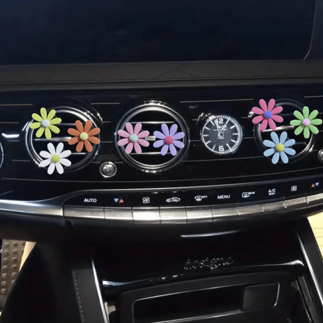4pcs Simple Fresh Flower, Daisy Car Air Vent Clip Decoration, Colorful ...