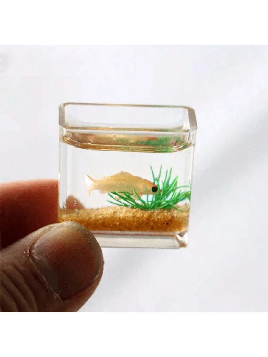 1pc Dollhouse Fish Tank, 1:12 Scale Miniature Resin Accessories, Glass ...