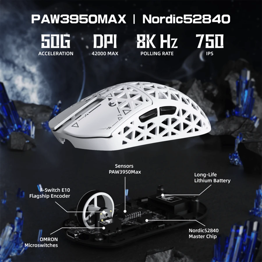 3M MAMBASNAKE M5 Ultra Wireless Gaming Mouse,39g Carbon Fiber,42K DPI ...