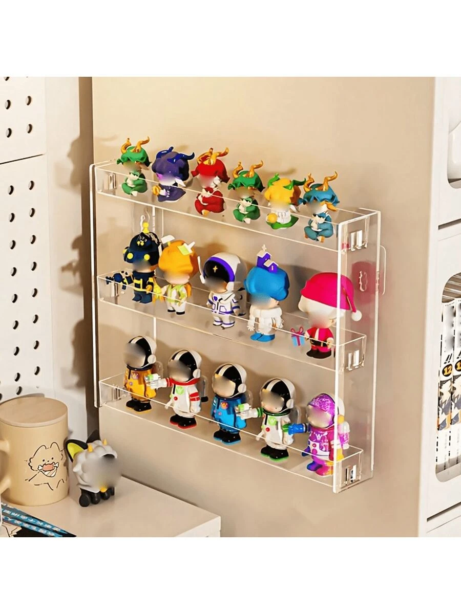 1pc Crystal Clear Display Stand, No Drilling Blind Box Storage Rack ...