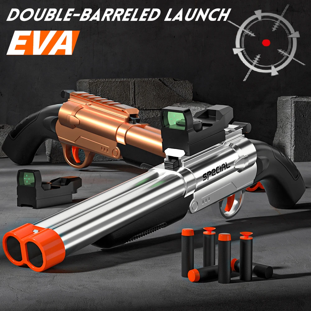 Toy Gun Soft Bullets,Rifle Short Double Barrel Shotgun Toys Foam ...