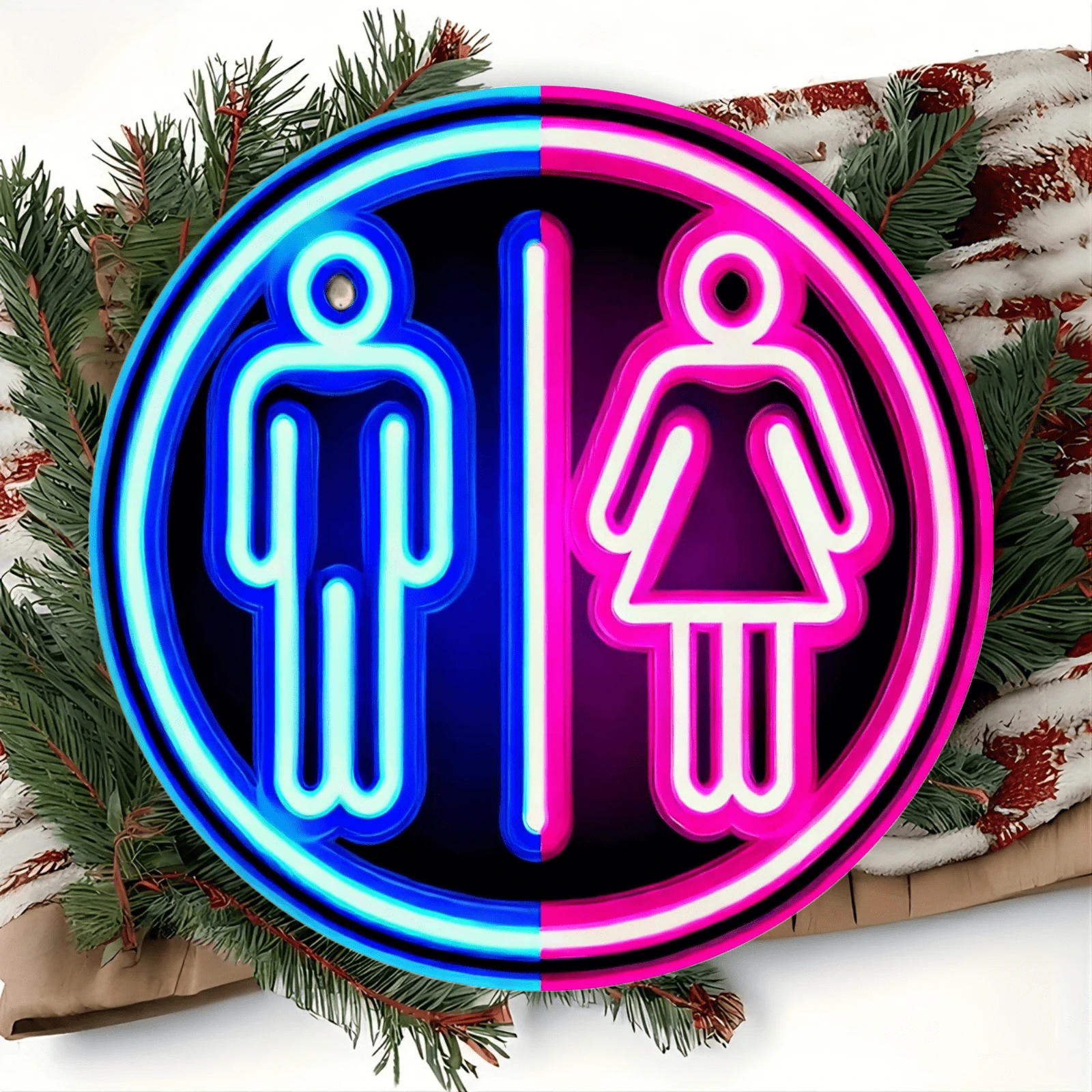 1 Stück Metall Badezimmerschild Neonlicht, unisex Symbol Wandkunst ...