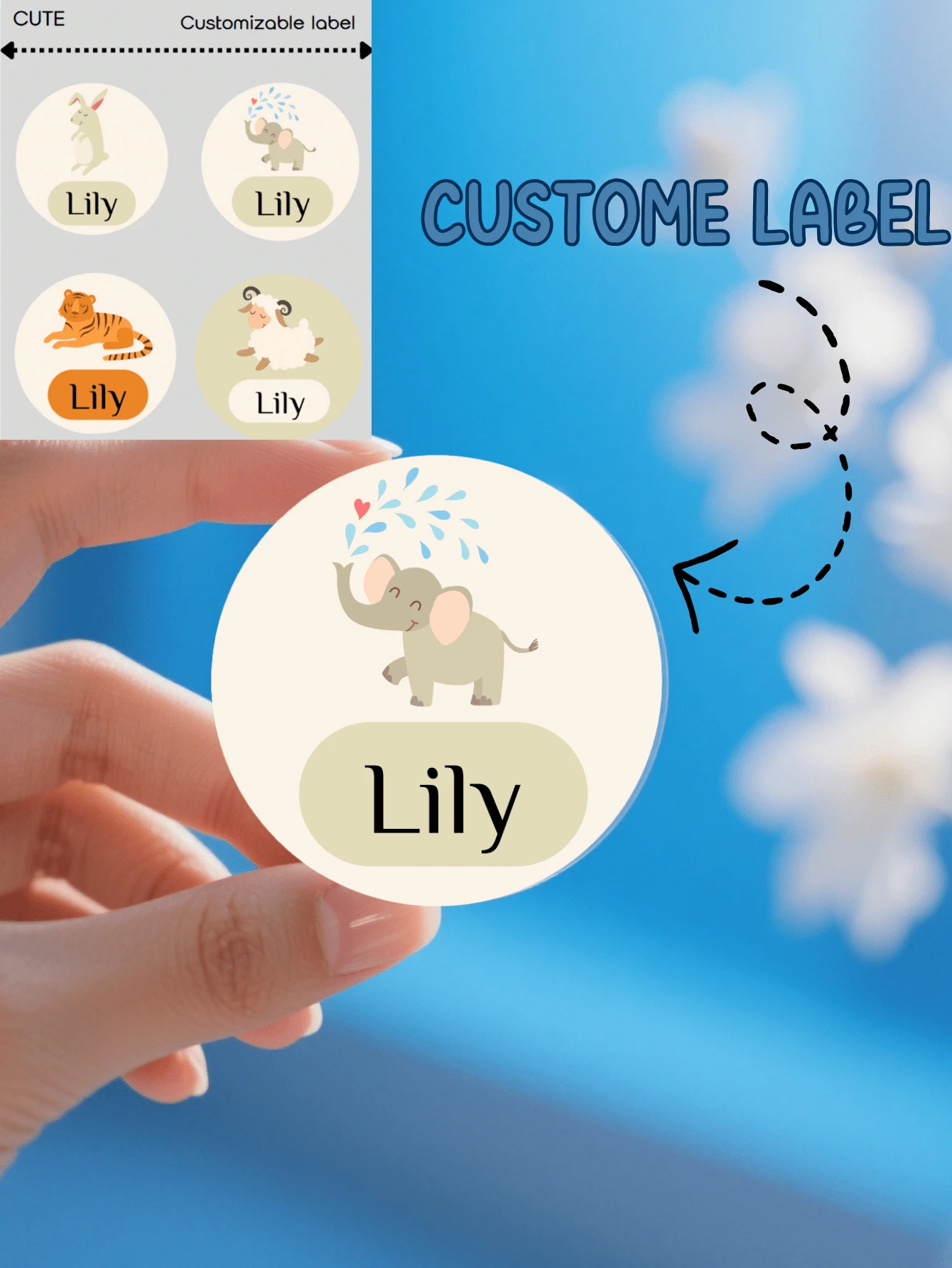 Cute Kid Name Tags - Animal Theme, Stickers On Stationery, Labels On ...