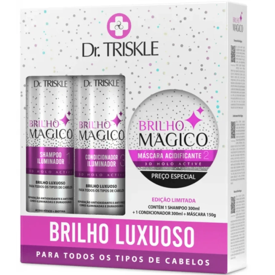 Kit Dr. Triskle Brilho Mágico Shampoo Condicionador 300ml Máscara Acidificante 150g | SHEIN Brasil