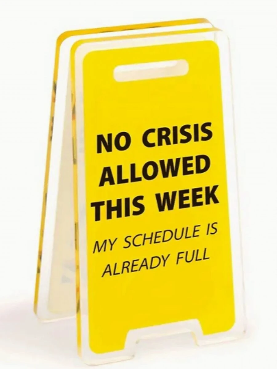 1pc Acrylic Caution Sign Desk Clips, Humorous Office Decoration ...