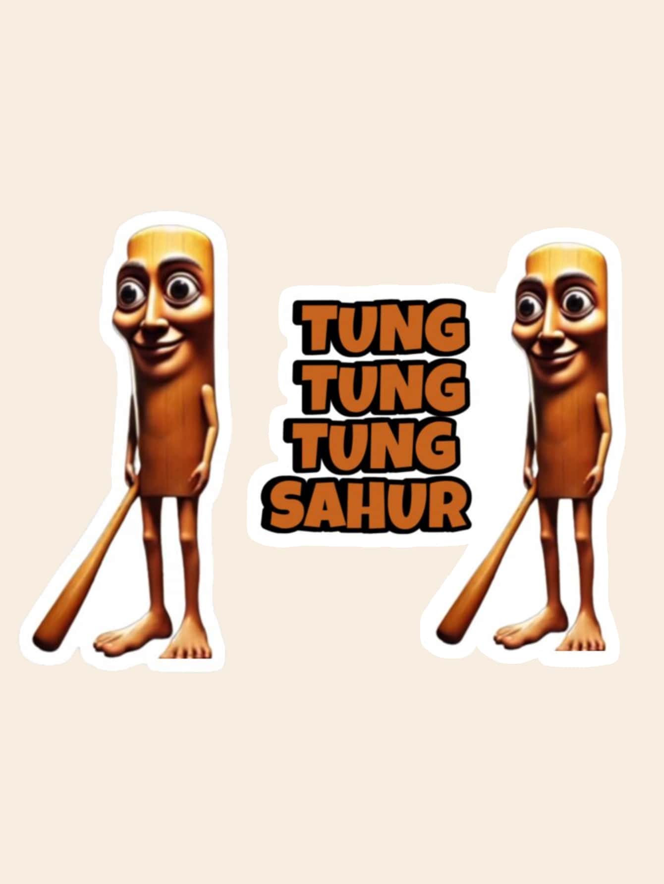 1pc Tung Tung Tung Sahur (Italian Brainrot) Sticker.Funny Sticker,Vinyl ...