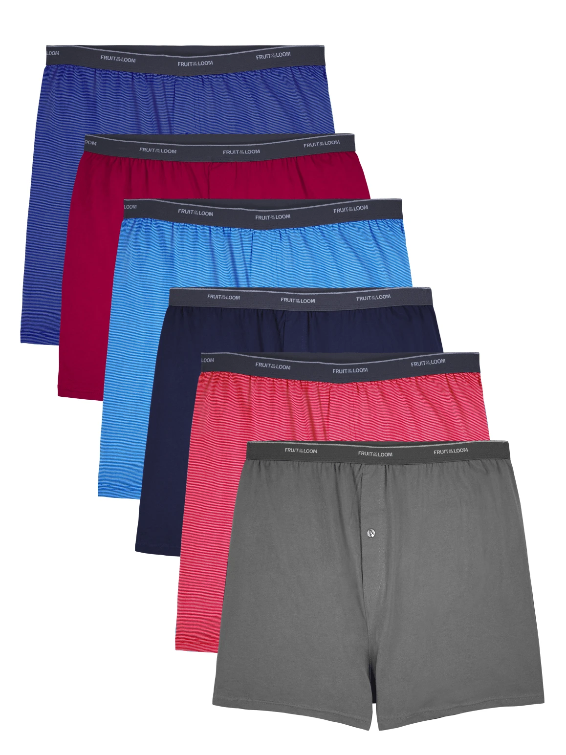 Fruit Of The Loom Mens Big Assorted Knit Boxers - 6 Pack, 4XB, Assorted ...