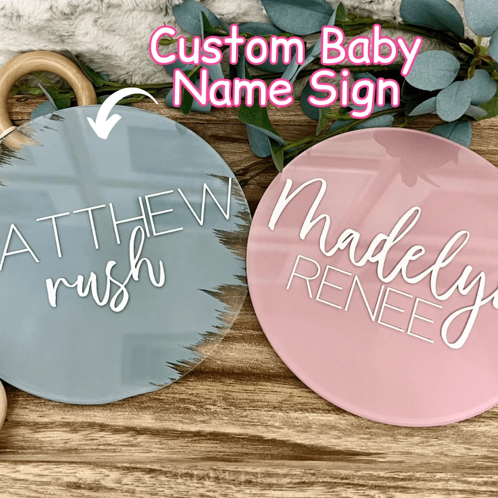 Acrylic Baby Name Tags, Baby Hospital Sign, Acrylic Baby Name Sign ...