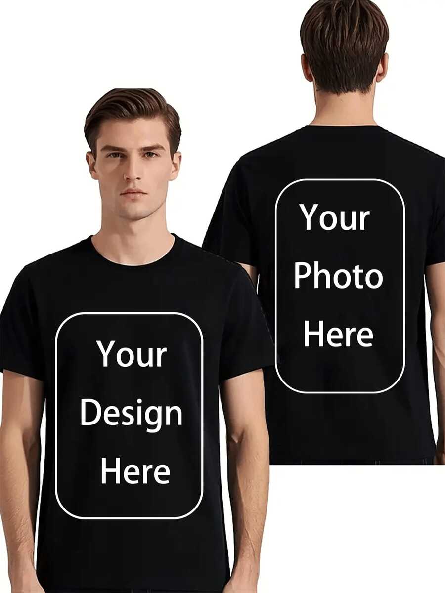 [Design Your Own T-Shirt] Custom Cotton T-Shirt Front And Back- Design ...