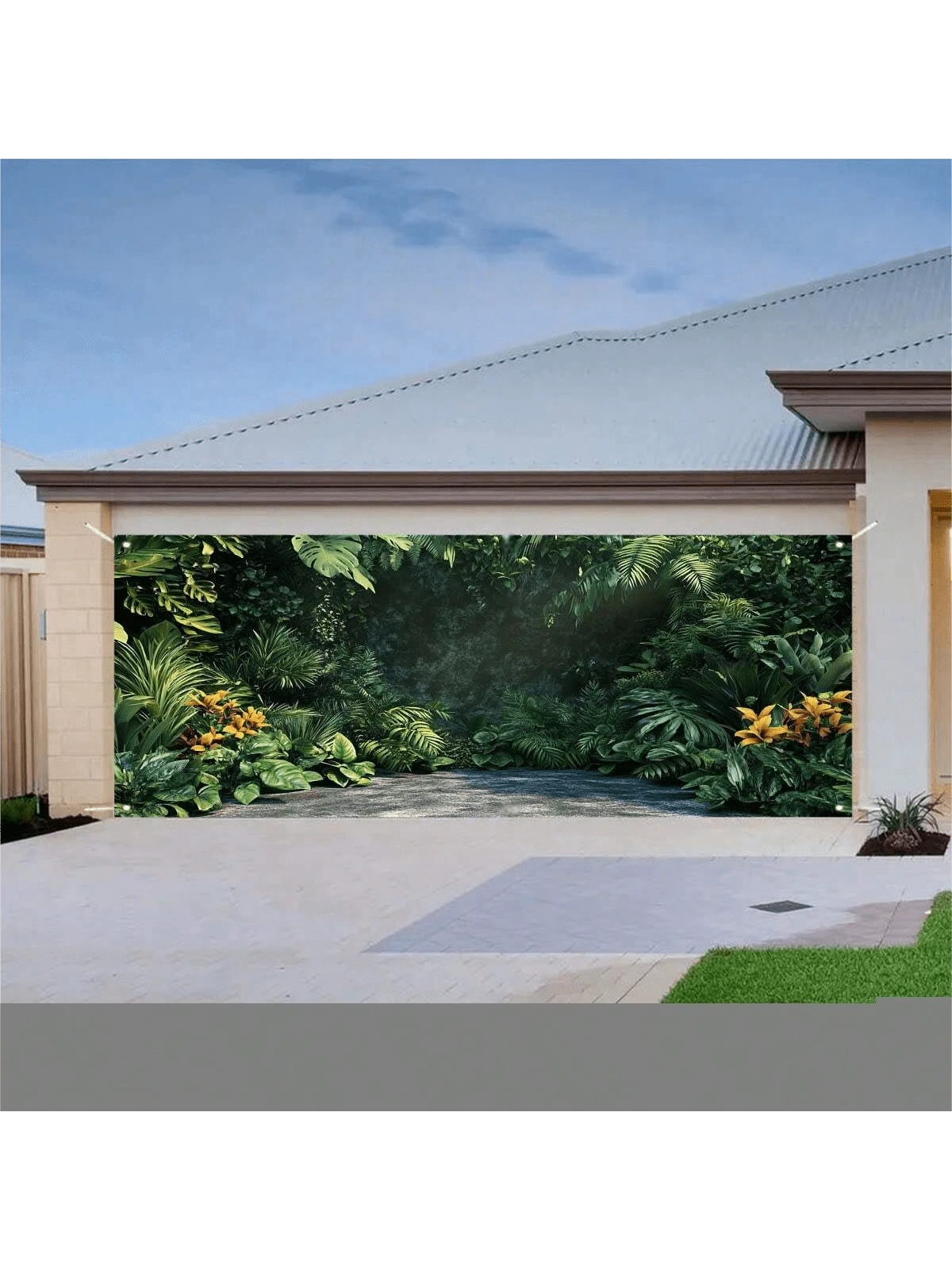 2D Door Banner, Large Outdoor Horizontal Banner With A Series Of Green ...