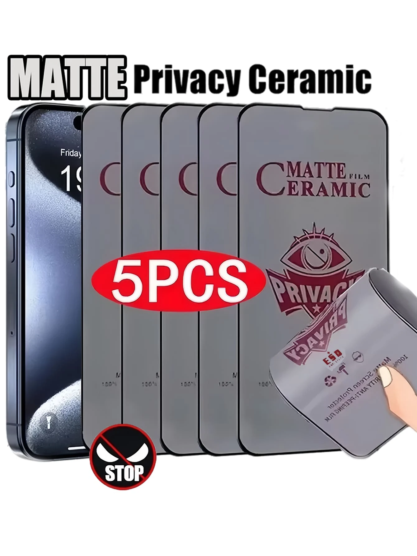 5pcs Matte Privacy Ceramic Membrane Soft Screen Protector Film, Bubble ...