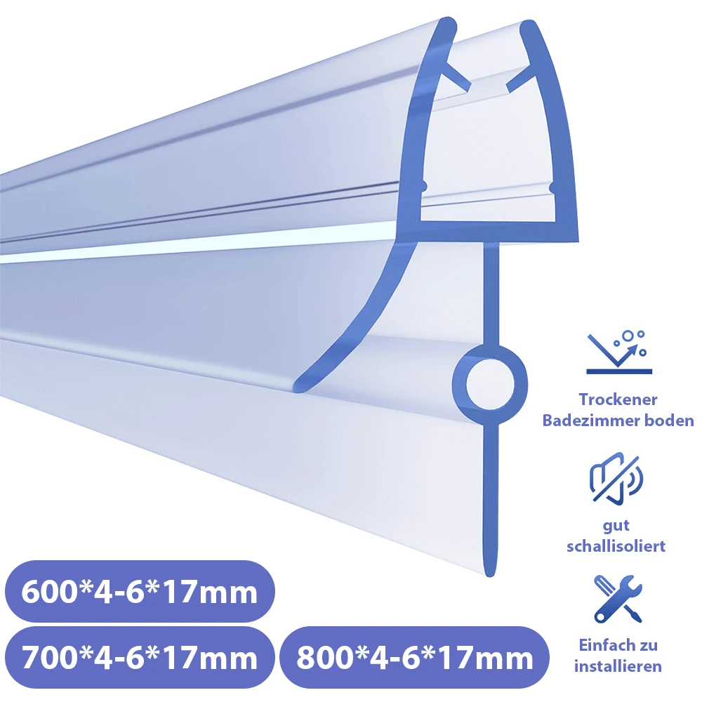 Vedação para box de chuveiro com bordas de borracha estendidas para ...