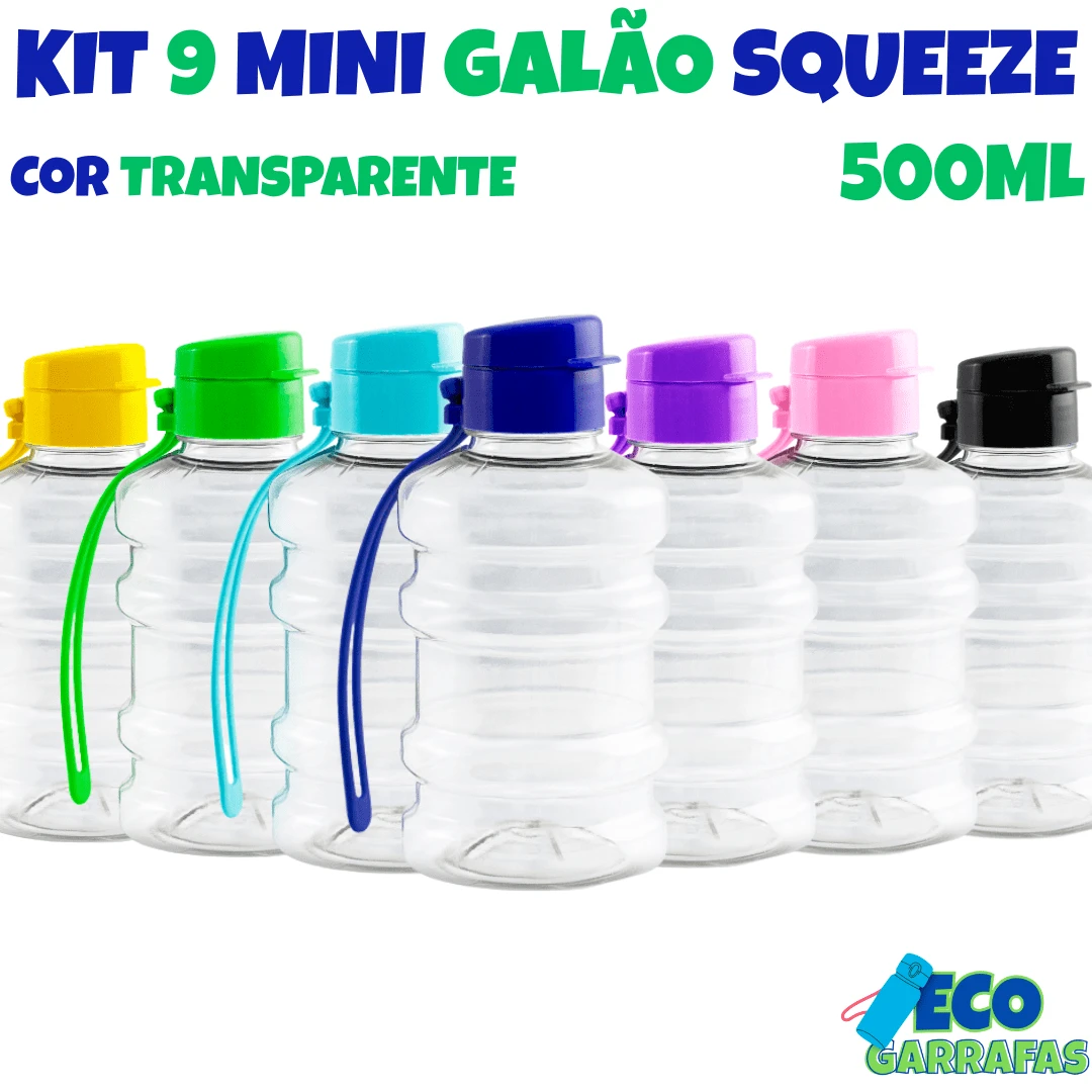 Kit 9 Mini Gallon Bottle 500 ML - Water Bottle - Transparent | SHEIN USA