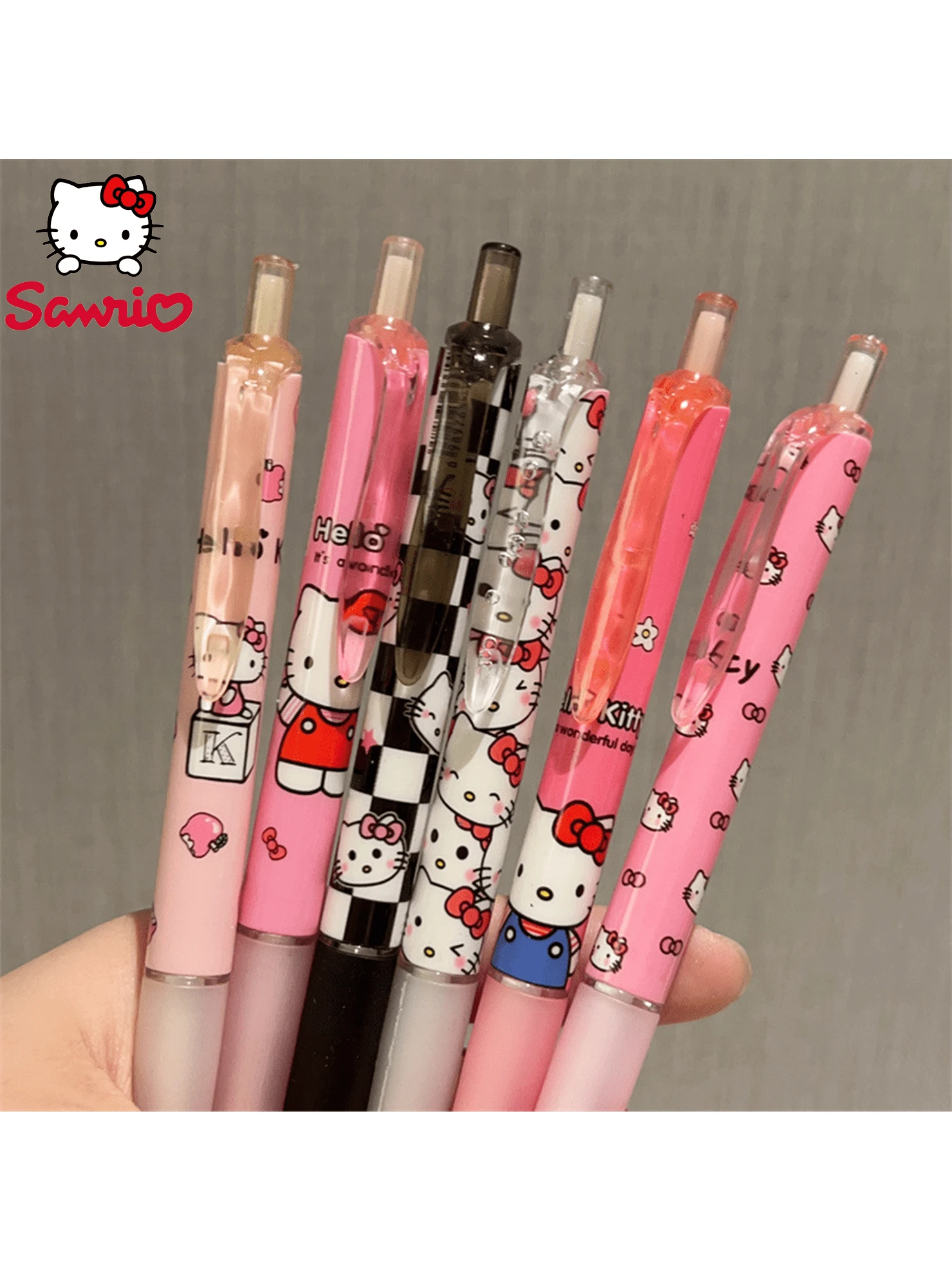 Sanrio Sanrio 6Pcs Hello Kitty Black Gel Pen Black Pen High Value ...