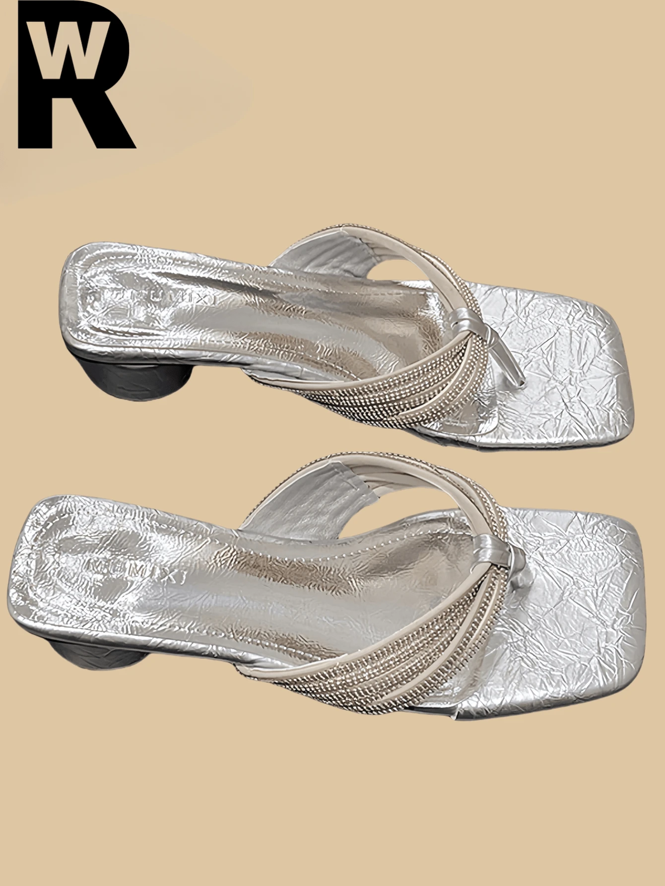 2025 Summer New Arrival Square Toe Casual Retro Crystal Gorgeous ...