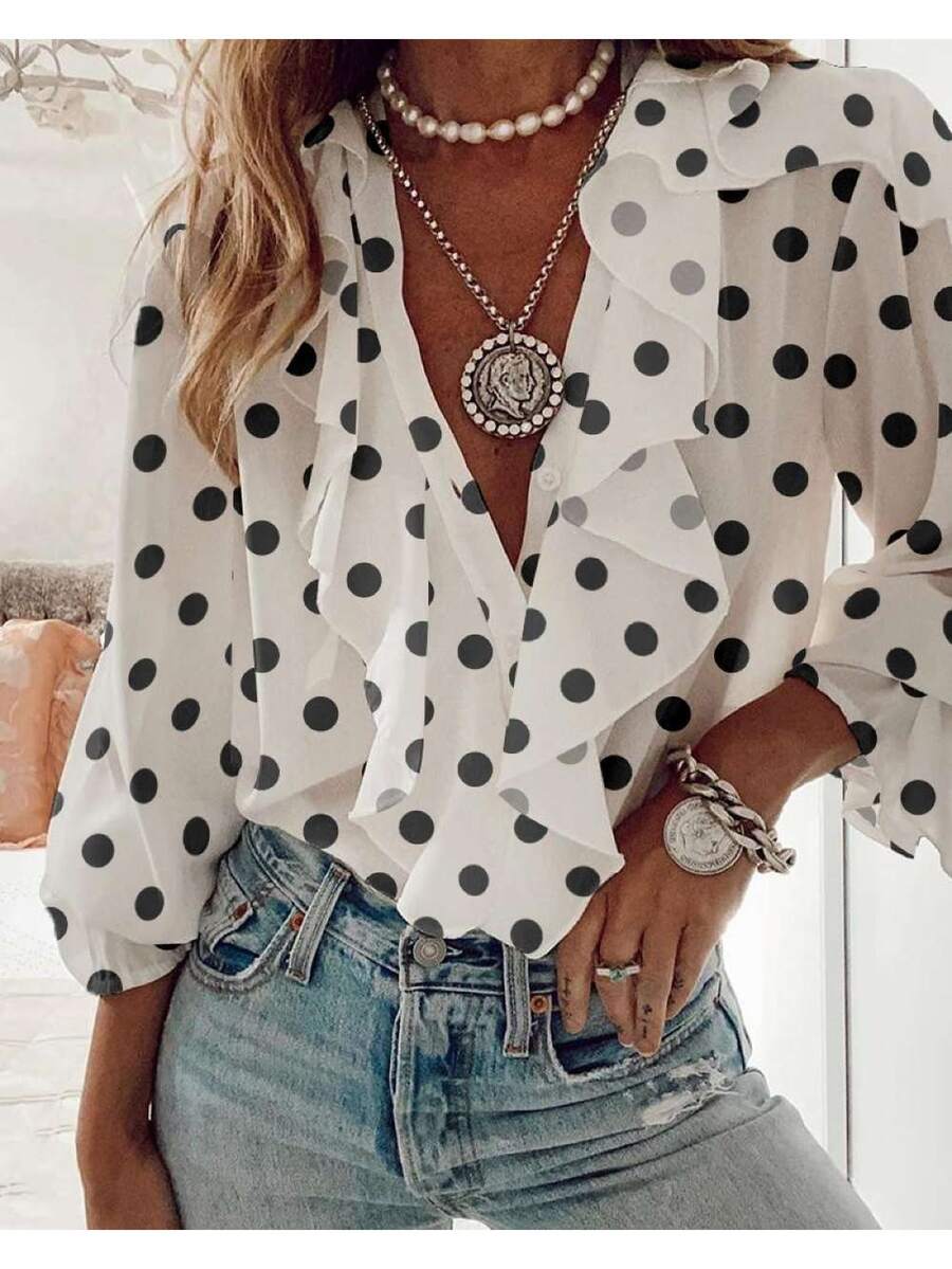 Lightweight Ruffle Blouse, Spring Fashion Top | SHEIN USA