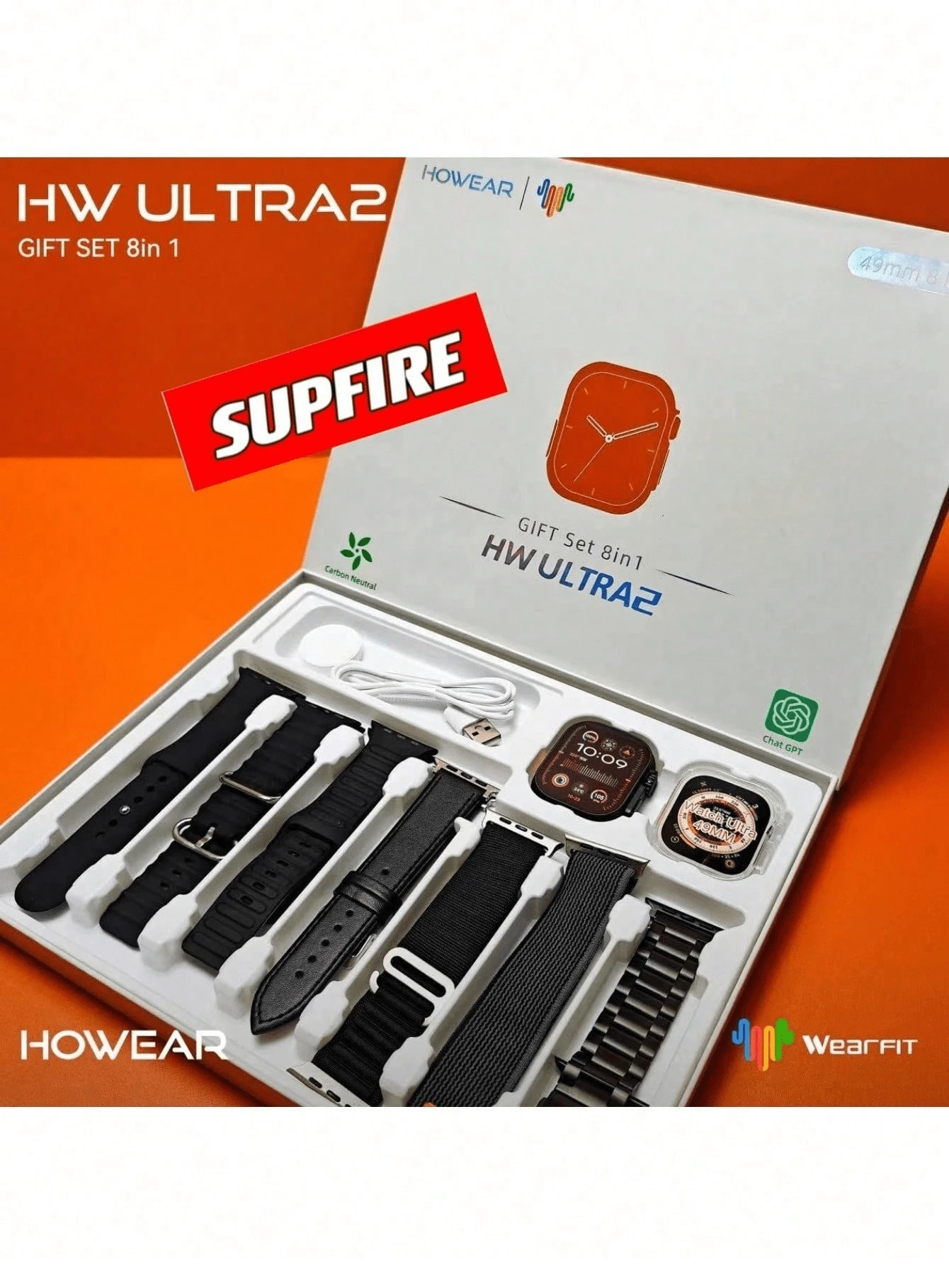 Smart Watch Smartwatch HW ULTRA 2 Launch 7 Bracelets + Case Series 8 ...