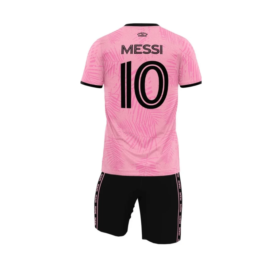 Kids Team Set Kids Kit Messi Uniform Black And Pink Miami | SHEIN USA