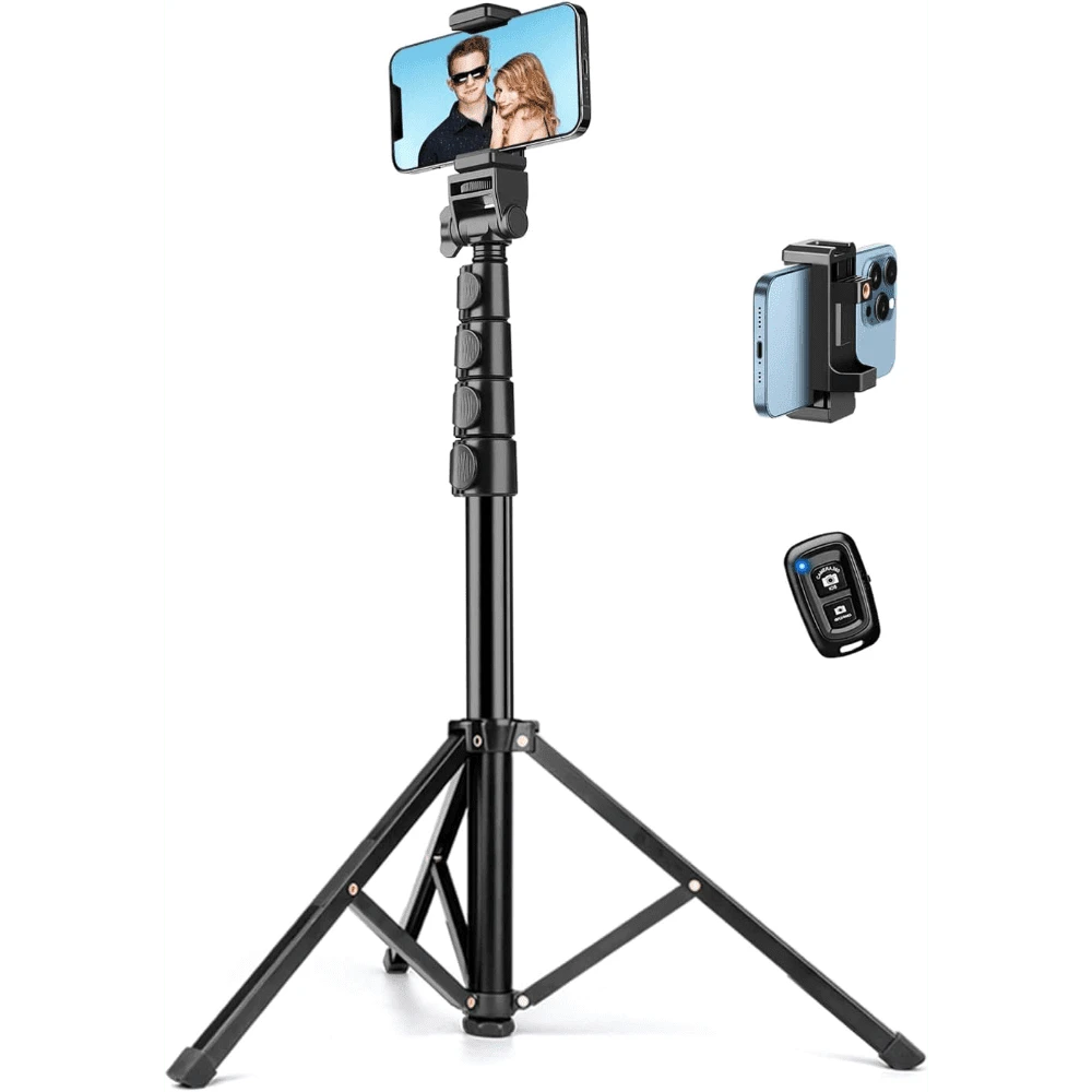 70" Phone Tripod, Camera Stand Tripod With Remote And Phone Holder ...