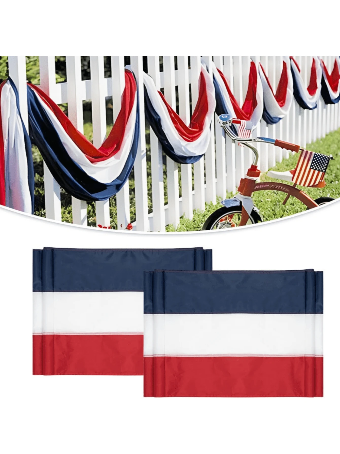 1 pieza de 24*80 pulgadas Banderín patriótico grande con bandera ...
