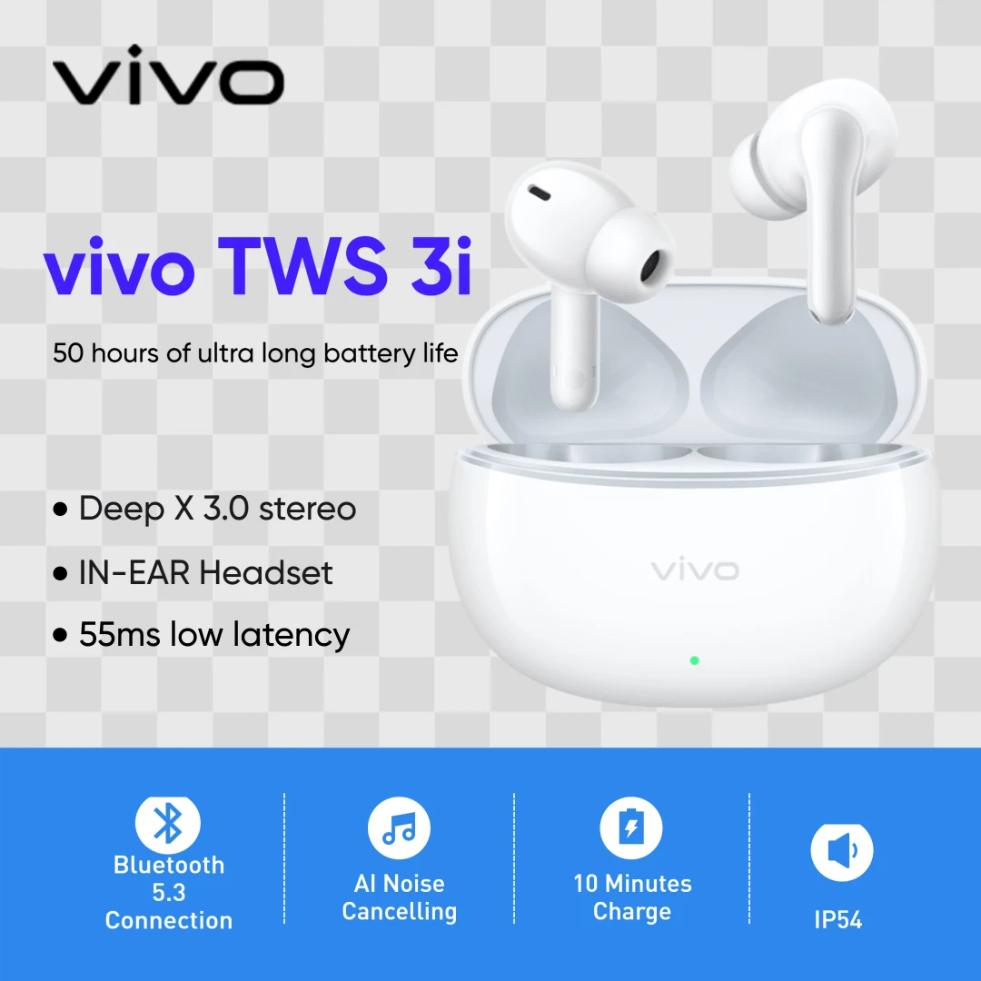 vivo Fones de ouvido sem fio Vivo TWS 3i, bateria de longa duração ...