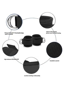 1 Pair Fitness Ankle Straps Adjustable D-Ring Support Cuffs Gym Leg ...