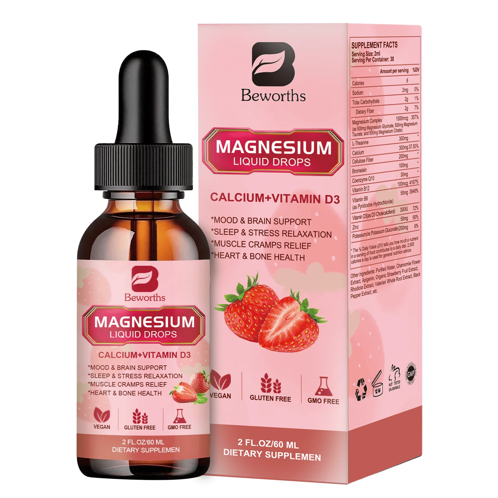 B BEWORTHS Magnesium Liquid Drop, Magnesium Glycinate Supplement ...