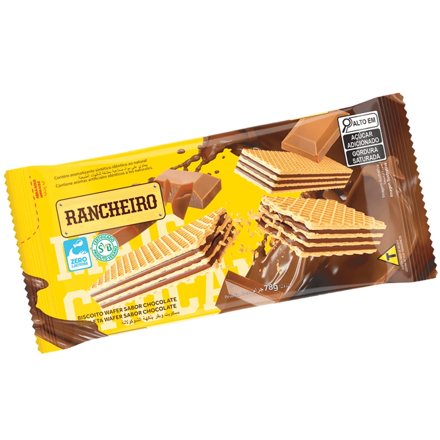 Biscoito Wafer Rancheiro Sabor Chocolate 78G Vegano Zero Lactose Bolacha Waffer | SHEIN Brasil