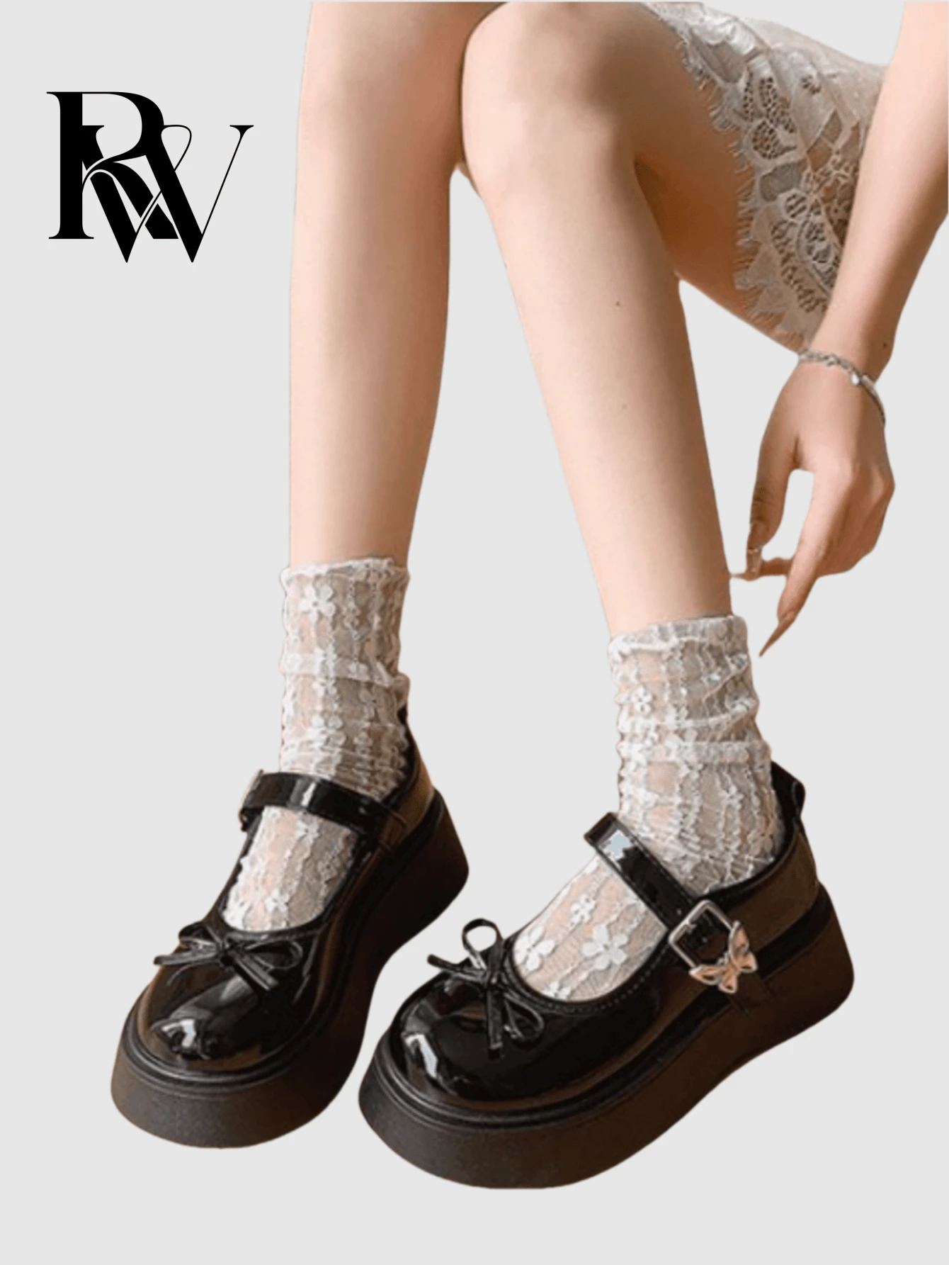 2025 New Summer Thick Sole Mary Jane Small Leather Shoes For Women, French Round Toe Bowknot JK ...