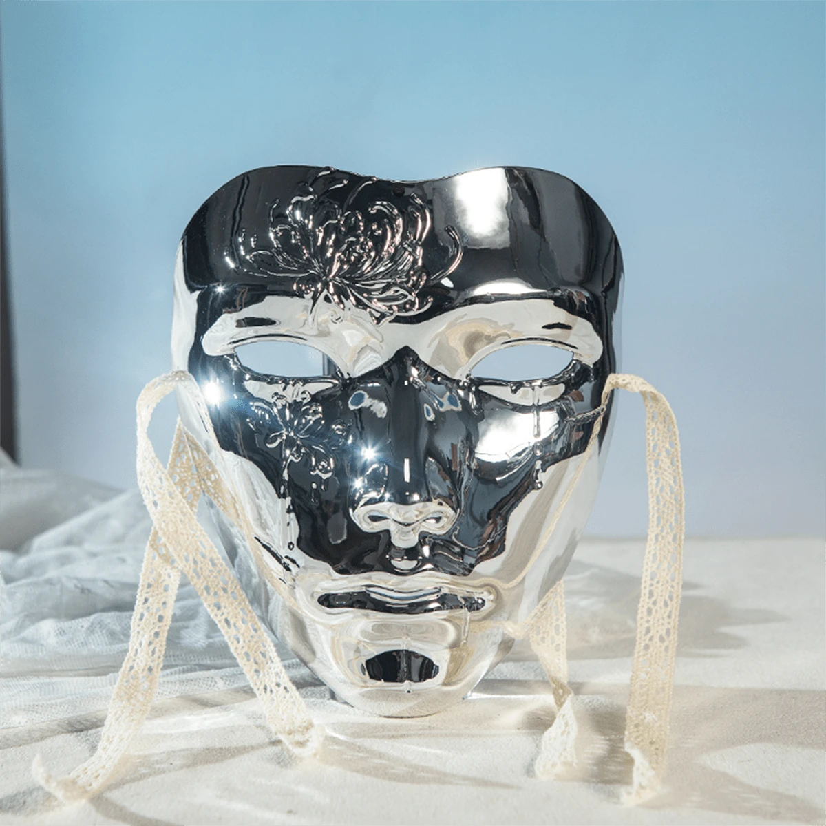 Steampunk Face Coverings Flower Pattern Masquerade Facewear Full Face ...