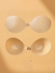 2/1 Pair Push Up Adhesive Bras, Reusable Strapless Front Clasp ...