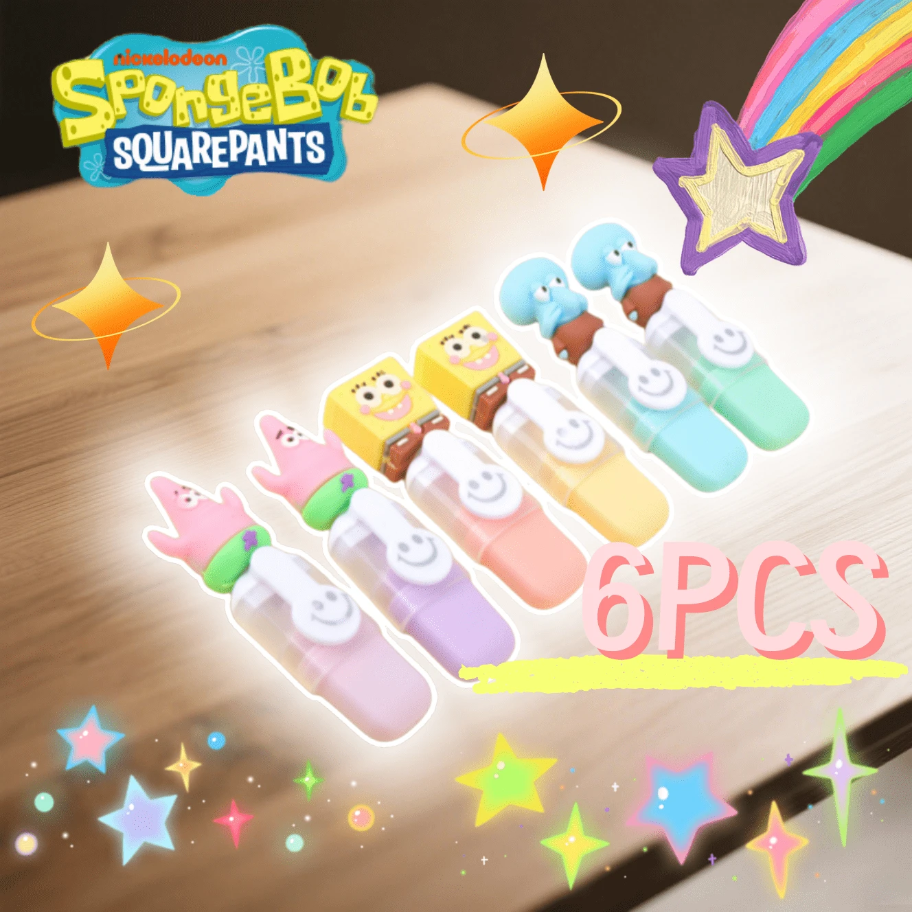 SPONGEBOB Juego de bolígrafos fluorescentes de colores con diseño de ...