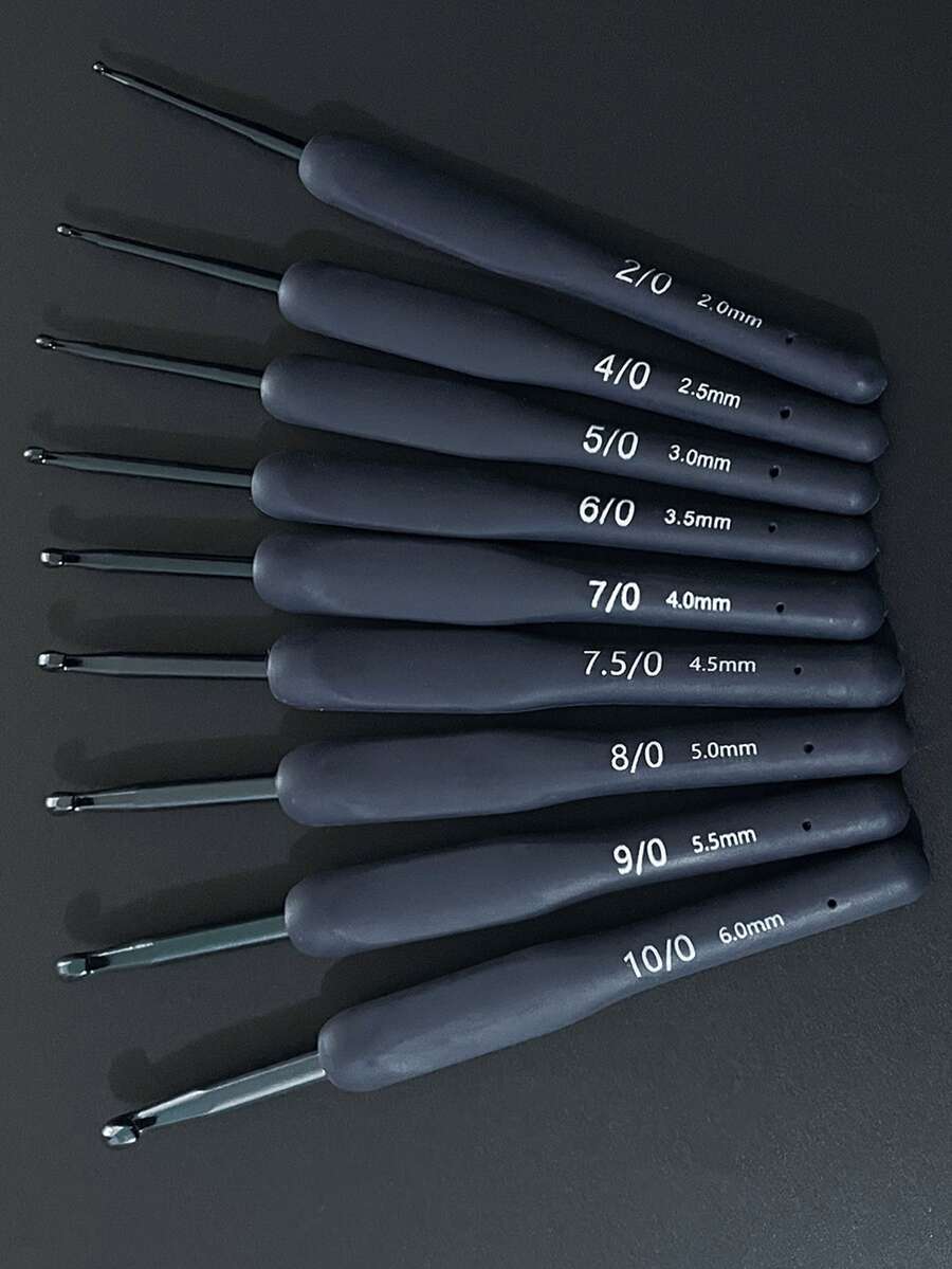 1 Stück ergonomischer Häkelnadel-Set - 9 Größen 2,0-6,0 mm, weicher ...