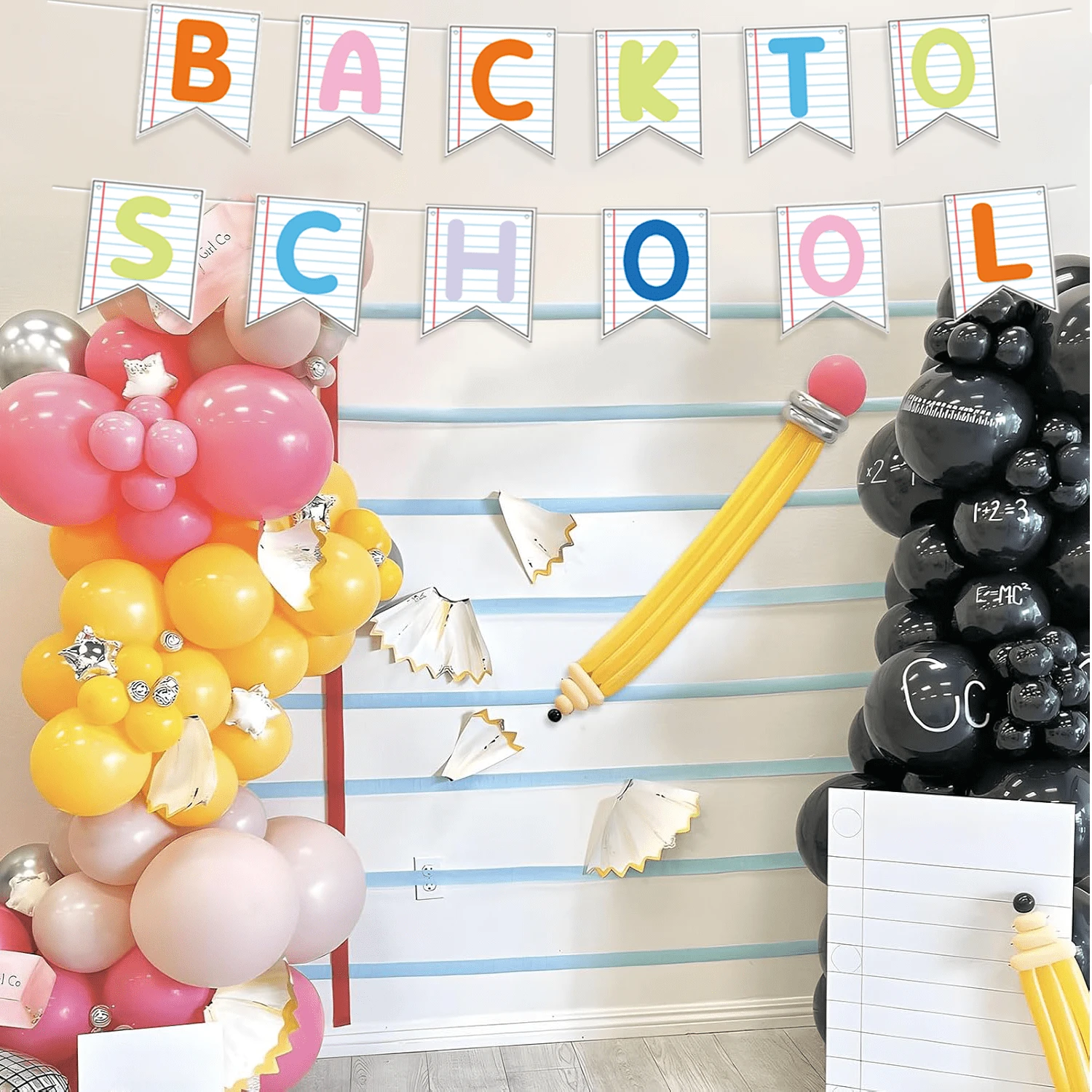 Back To School Banner, First Day Of School Banner Notebook Paper ...
