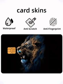 1pc Cool Lion Bank Card Sticker, Personalized PVC Anti Fingerprint ...