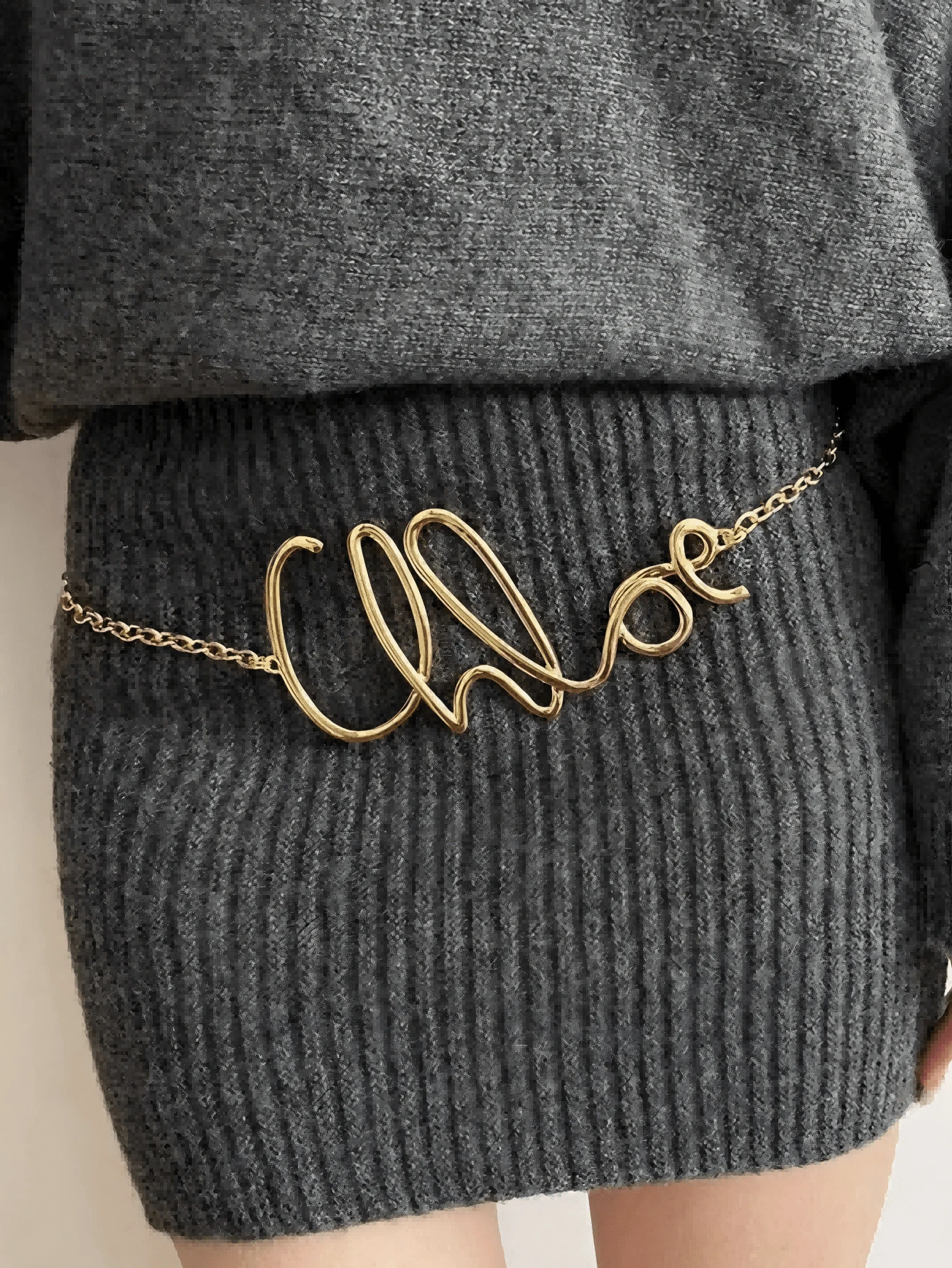 Retro Elegant Letter Waist Chain For Women Girls Metal Daily Autumn ...