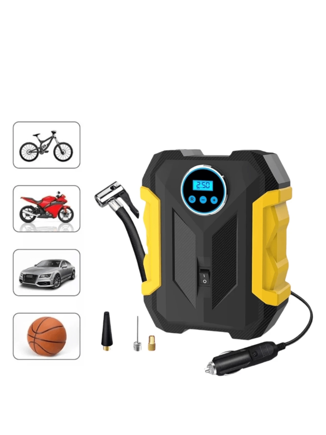 Portable Tire Inflator 12 Volt Digital Air Compressor 150psi 80W 16500R ...