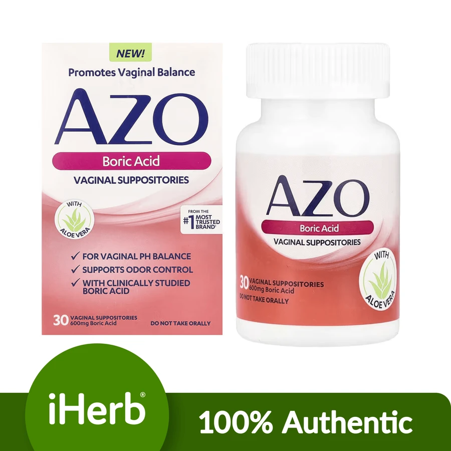 AZO Boric Acid, Vaginal Suppositories, 600 Mg, 30 Suppositories | SHEIN USA