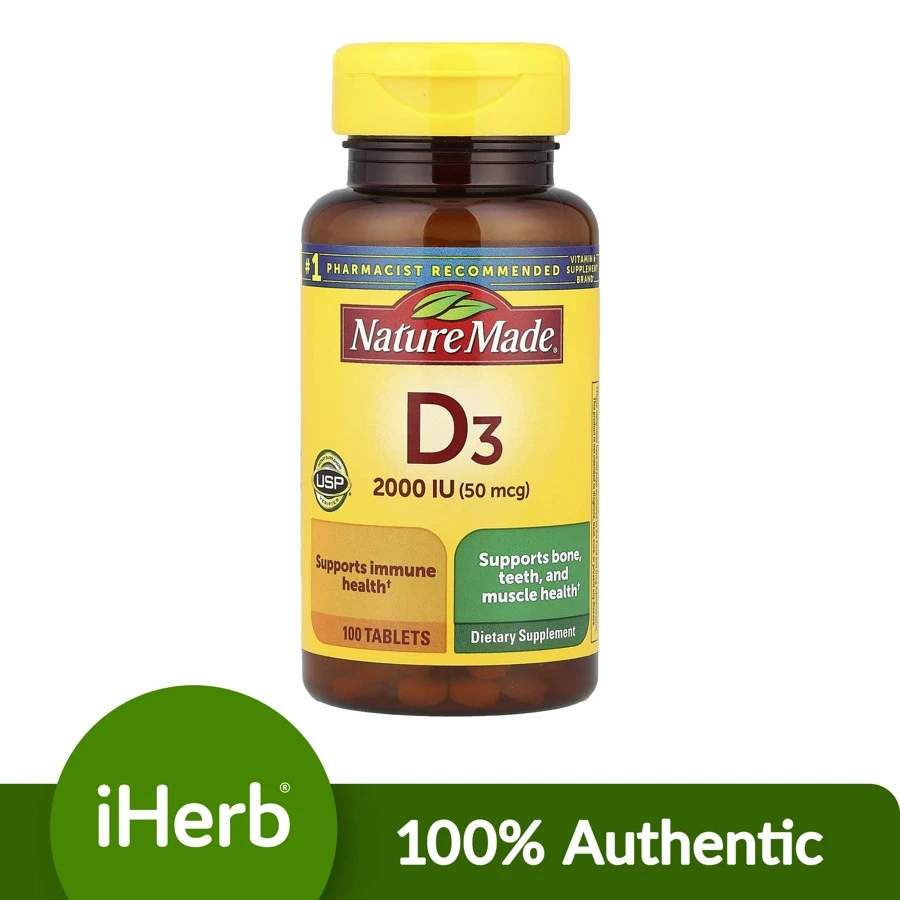 Nature Made Vitamin D3, 100 Tablets - Vitamin D3, Nature Made, Immune ...